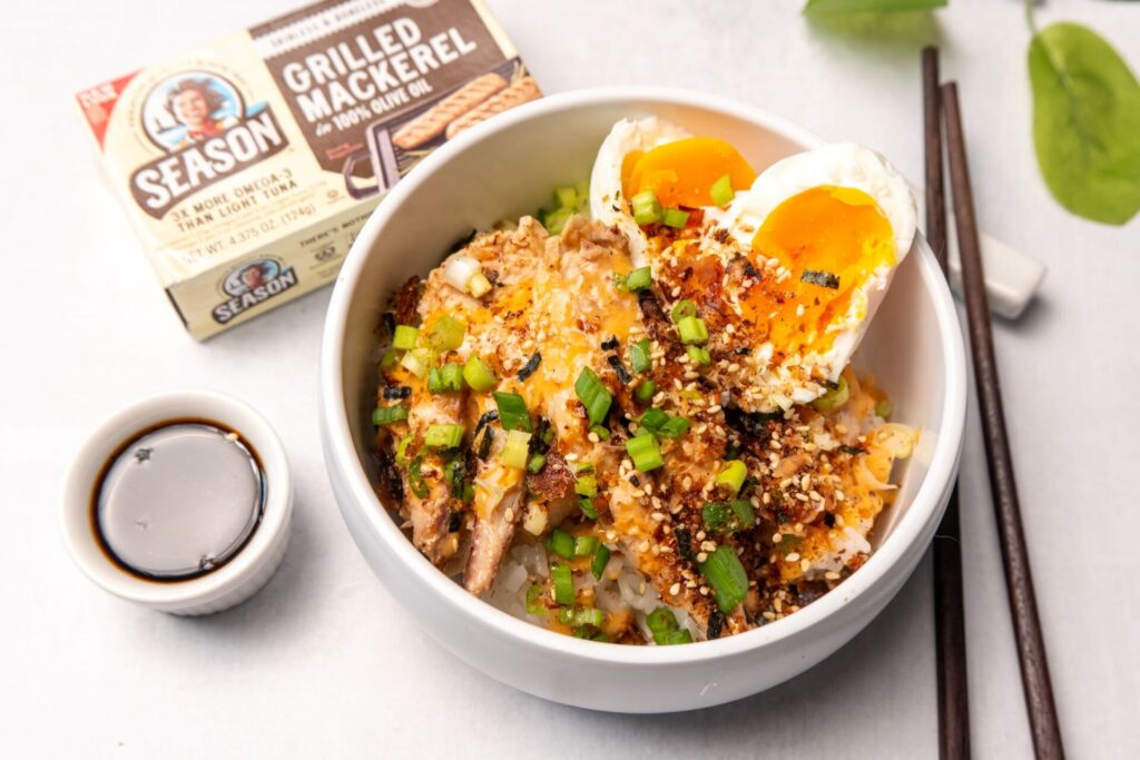 Grilled Mackerel Rice Bowl - Season Brand | Sustainable Canned Seafood